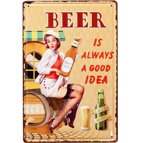 とってもお洒落なアンティークプレート♪ お部屋や共有スペースなど何処にかけてもオシャレに飾れる♪ お部屋に飾って一味違う雰囲気を楽しんでみてはいかがでしょうか？ 商品説明 素材 ブリキ サイズ 20×30cm 特徴 アメリカン50’sプレー...