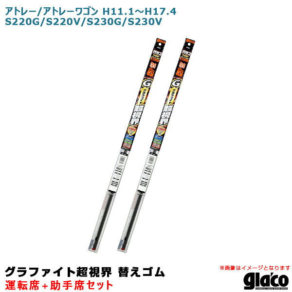 【適合車種】メーカー：ダイハツ車種：アトレー/アトレーワゴン年式：H11.1～H17.4型式：S220G/S220V/S230G/S230V※令和2年2月現在の適合情報です。【ガラコワイパー グラファイト超視界 替えゴム セット内容】■運転...