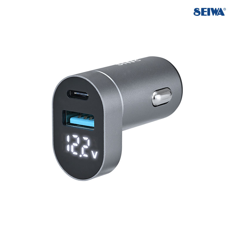 ●USB Type-CポートとUSB Type-Aポートを備えたDCプラグです。●USB Type-CはPD30W、USB Type-Aは18Wの急速充電に対応で、合計最大48Wの高出力仕様です。●7seg表示のディスプレイを搭載し、通電す...