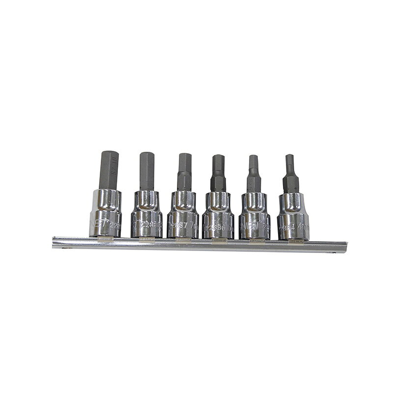 メーカー名：SIGNET(シグネット)品番：22961V商品名：3/8DR 6PCS 3/8"SQ ヘックスビットソケットセット●差込角(SQ)：3/8●ヘックスビットソケット6PCセット。ヘックスビットソケット：4・5・6・7・8・10mm