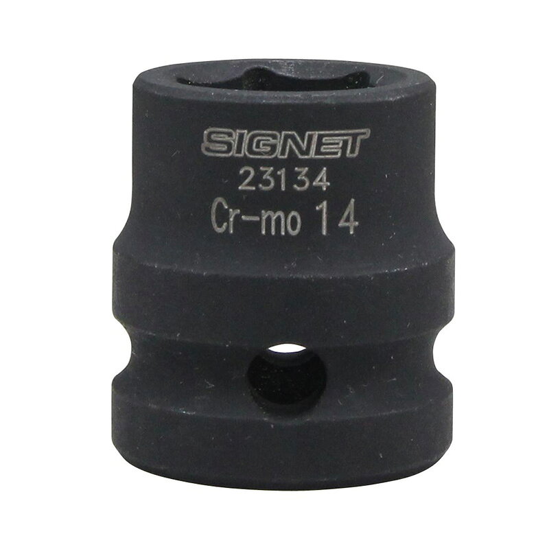 メーカー名：SIGNET(シグネット)品番：23134商品名：1/2DR 1/2"SQ インパクト用ショートソケット 14mm●差込角(SQ)：1/2●サイズ(mm)：14●全長(L：mm)：28●先端部ソケット外径(D1：mm)：22●差...