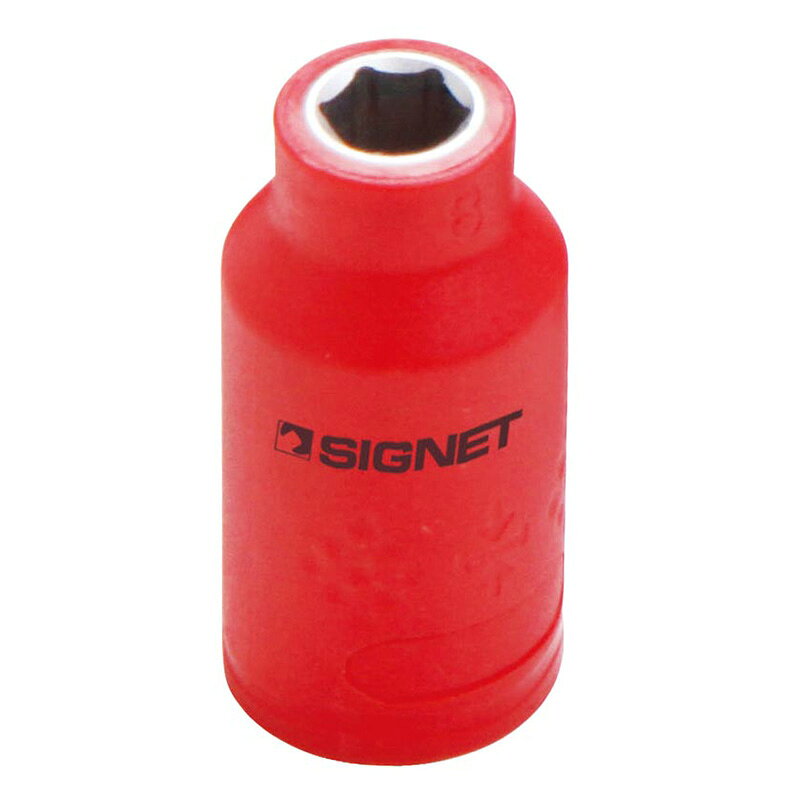 メーカー名：SIGNET(シグネット)品番：E41608商品名：3/8DR 3/8"SQ 絶縁ソケット 6角 8mm●差込角(SQ)：3/8●金属部材質：クロムバナジウム鋼●サイズ(mm)：8●全長(mm)：44●ソケット外径(mm)：15...