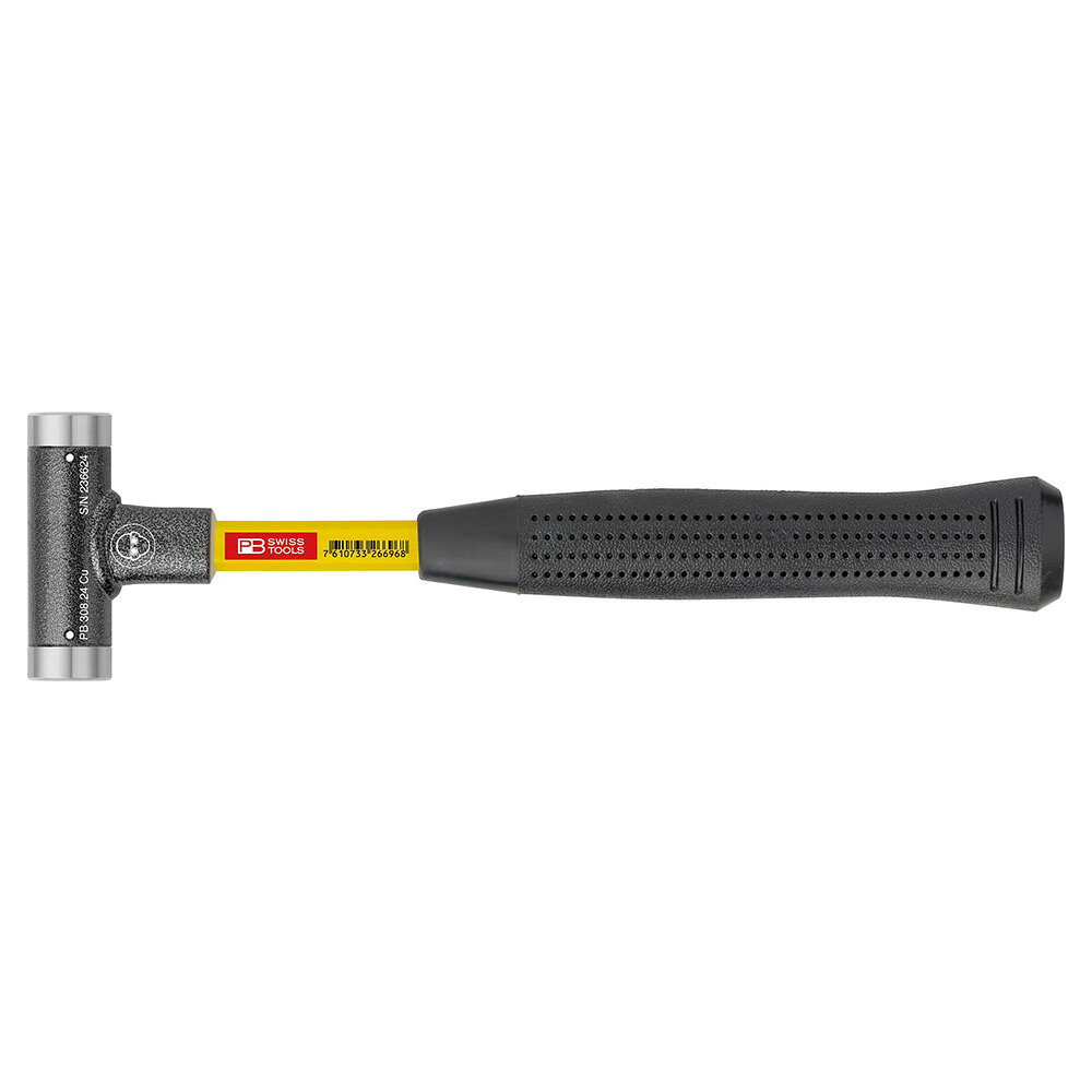 メーカー名：PB SWISS TOOLS(ピービースイスツールズ)品番：308-32AL商品名：308-32AL 無反動アルミハンマー (グラスファイバー柄)■打撃ヘッド径(φmm)：32■全長(mm)：325■柄とヘッドセンターのジョイン...