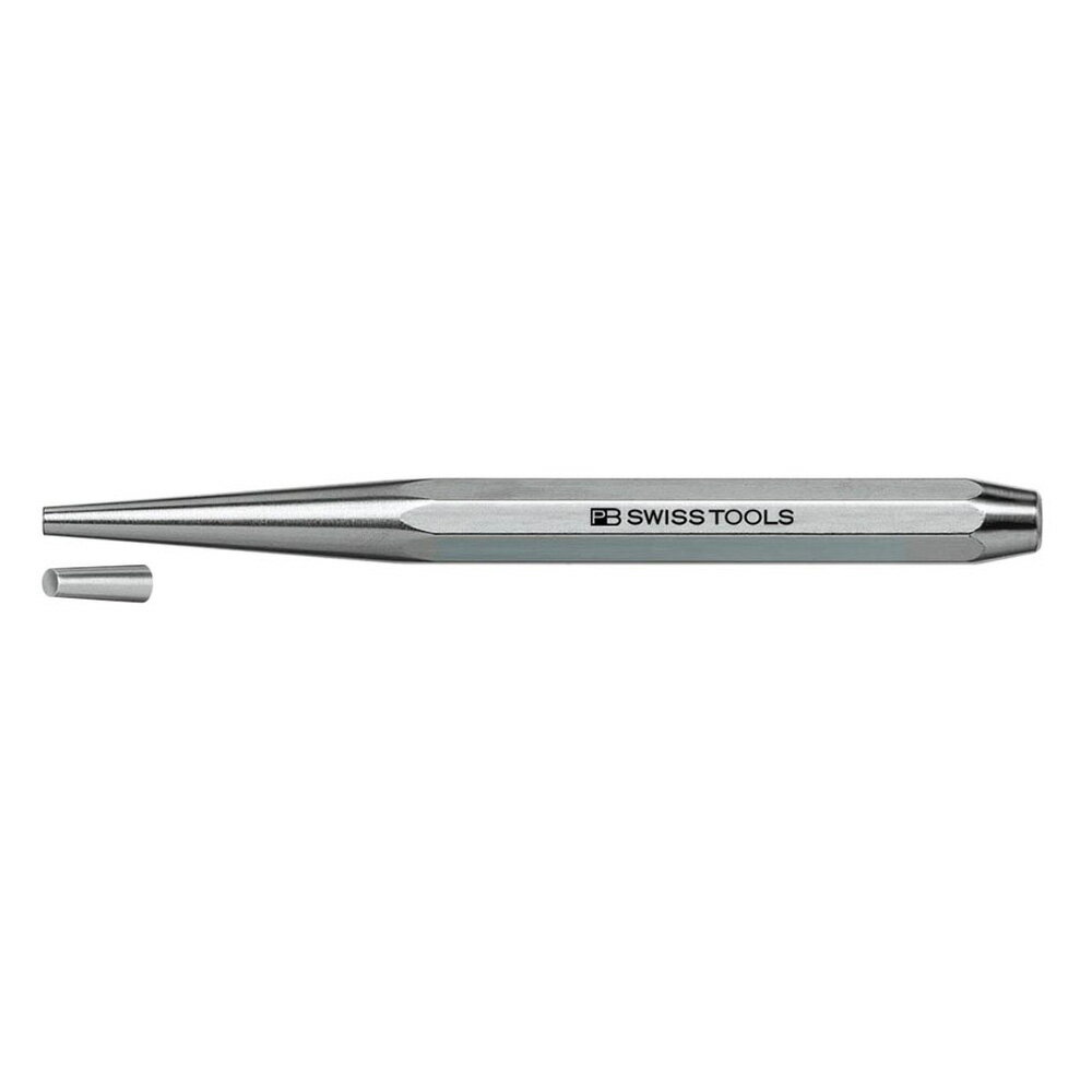 メーカー名：PB SWISS TOOLS(ピービースイスツールズ)品番：730-10商品名：730-10 テーパーピンポンチ 八角胴●先端硬度(°)：HRC58●打撃部硬度(°)：HRC45～48●材質：特殊バネ鋼■サイズ(mm)：10■胴...