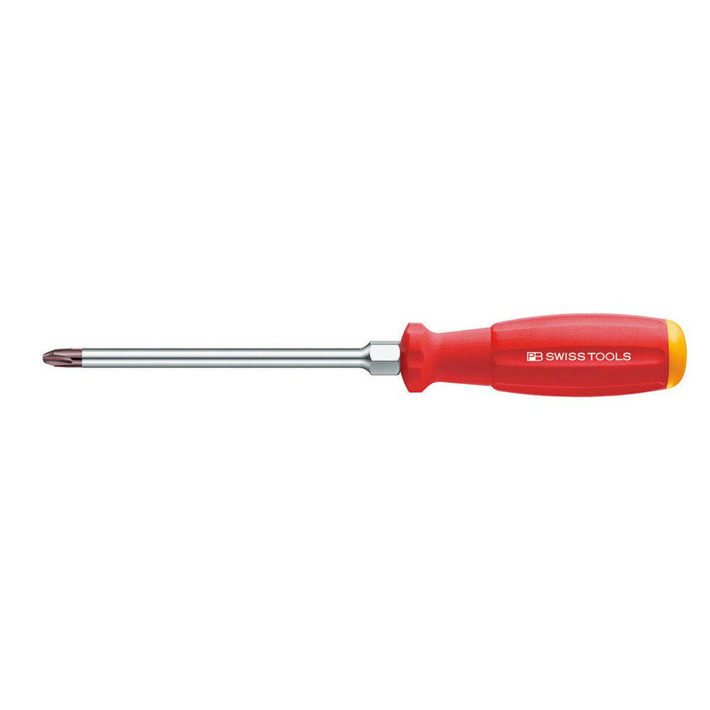 メーカー名：PB SWISS TOOLS(ピービースイスツールズ)品番：8193-2-100商品名：8193-2-100 スイスグリップ・プラスドライバー根元六角■サイズ：#2■全長(mm)：210■軸長(mm)：100■軸径(φmm)：7...