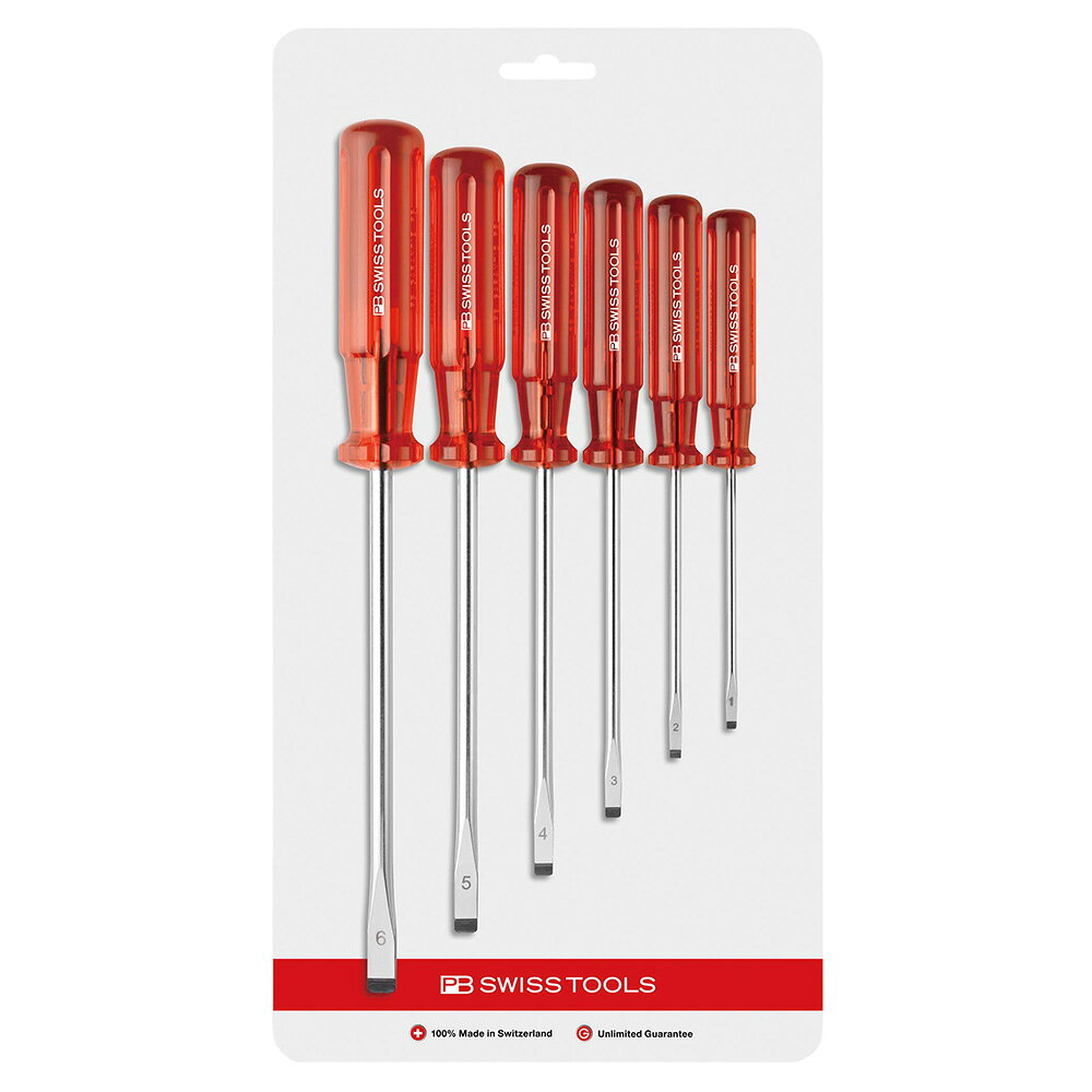 メーカー名：PB SWISS TOOLS(ピービースイスツールズ)品番：1510CN商品名：1510CN ドライバーセット 6本組 (台紙付)■質量(g)：517●グリップは木やコットンから生まれた自然素材を含むCAB(セルロース・アセト・...