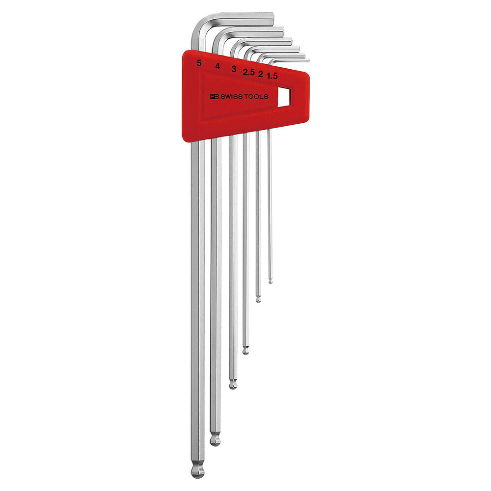 メーカー名：PB SWISS TOOLS(ピービースイスツールズ)品番：212LH-5CN商品名：212LH-5CN ボール付ロング六角棒レンチセット■質量(g)：96●ニッケルクロームメッキされており、耐錆性と長寿命を可能にしています。●...