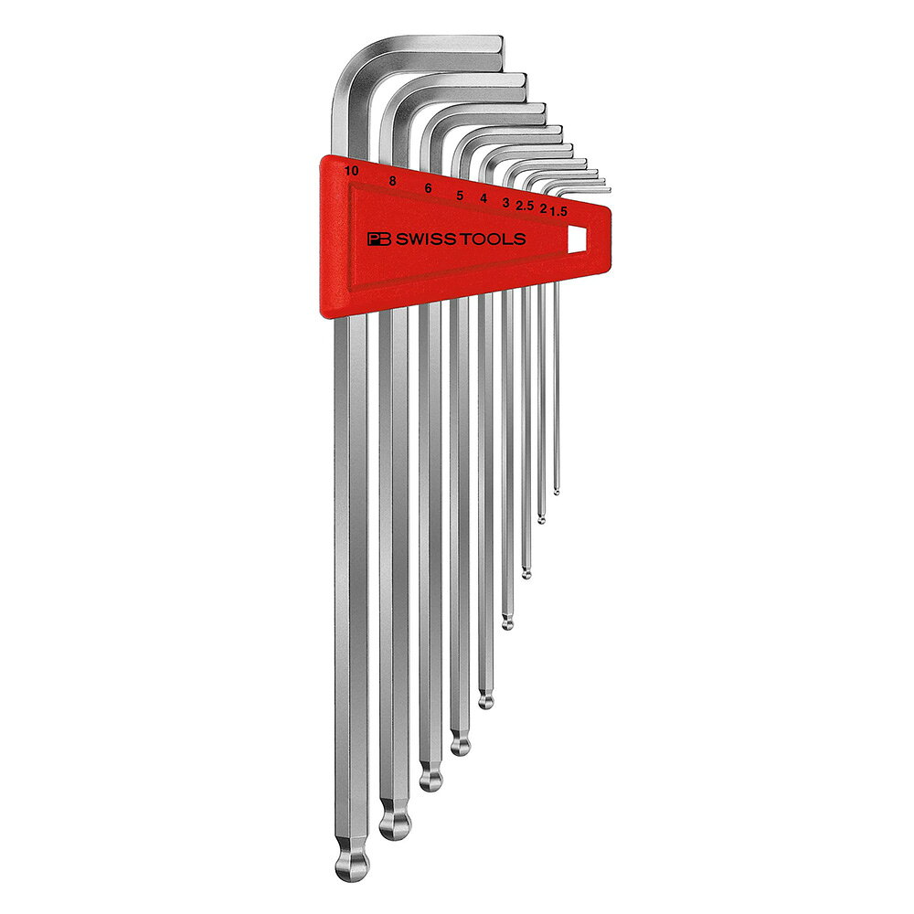 メーカー名：PB SWISS TOOLS(ピービースイスツールズ)品番：212LH-10商品名：212LH-10 ボール付ロング六角レンチセット(パックナシ■質量(g)：403●ニッケルクロームメッキされており、耐錆性と長寿命を可能にしてい...