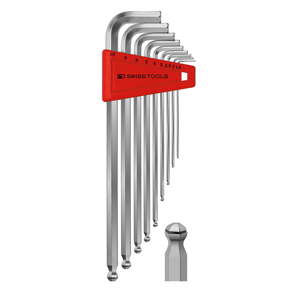 メーカー名：PB SWISS TOOLS(ピービースイスツールズ)品番：212LRH-10商品名：212LRH-10 ホールドリング付六角レンチセット(パックナシ)■質量(g)：404●ボール部にホールドリングを装備したモデルです。このリン...