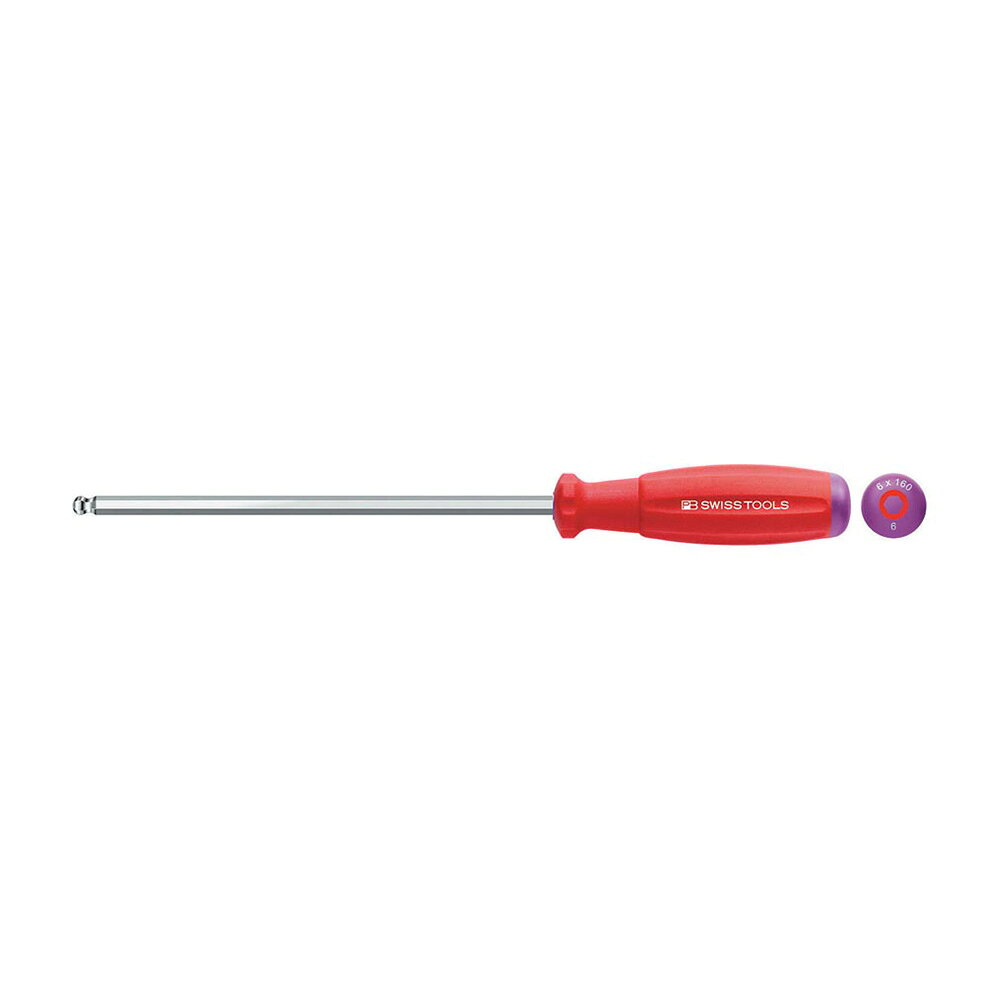 メーカー名：PB SWISS TOOLS(ピービースイスツールズ)品番：8206S-6-160商品名：8206S-6-160 スイスグリップ・ボールポイントドライバー■サイズ(mm)：6■全長(mm)：260■軸長(mm)：160■適合キャ...