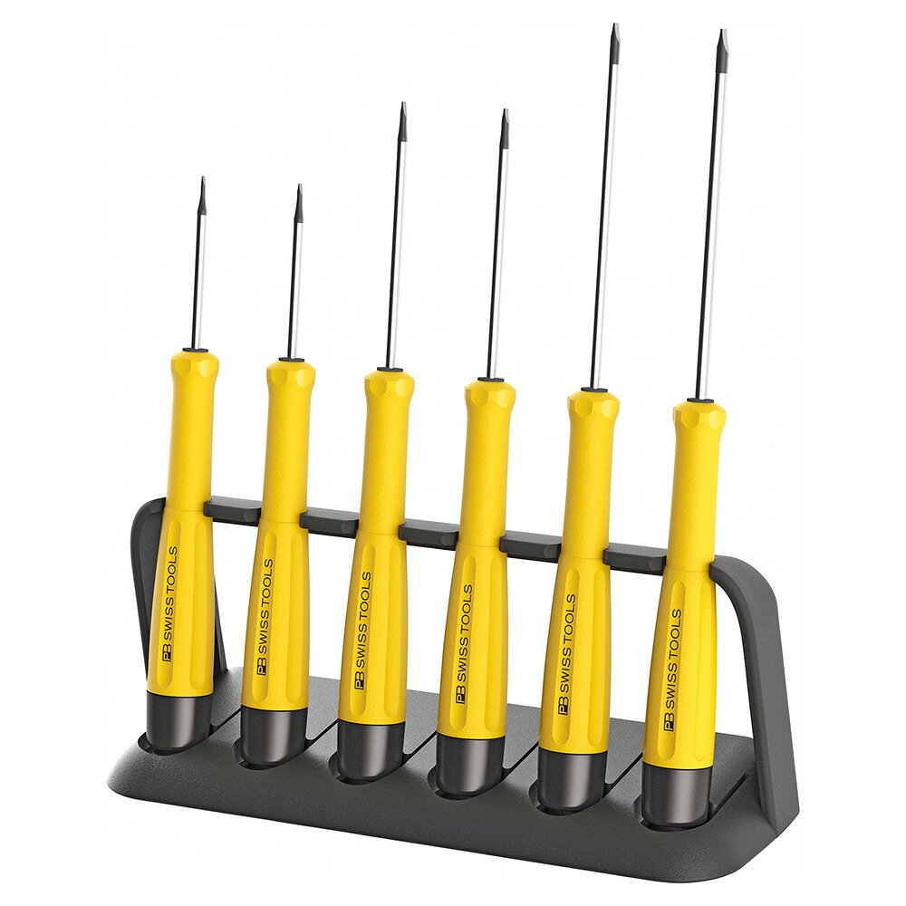 メーカー名：PB SWISS TOOLS(ピービースイスツールズ)品番：8641ESD商品名：8641ESD スイスグリップESD精密ドライバーセット■質量(g)：135●弱電関連での作業に最適なESDタイプです。●静電気の帯電または放電が...
