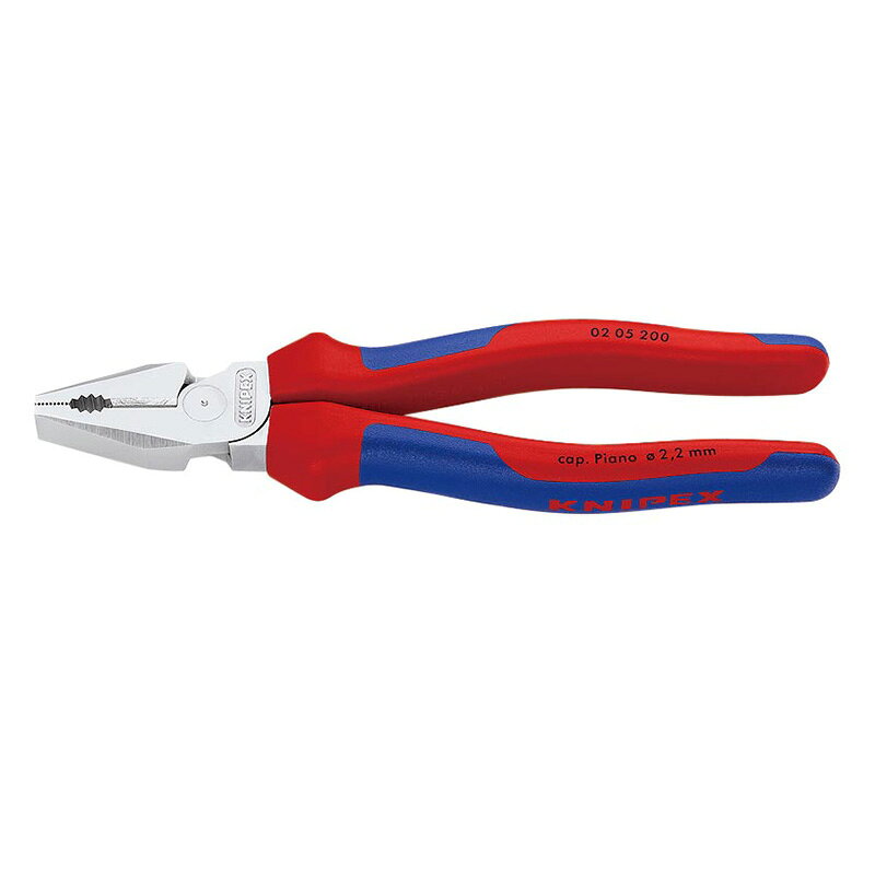 メーカー名：KNIPEX(クニペックス)品番：0205-200商品名：強力型ペンチ●ヘッド仕上げ：クロムメッキ●ハンドル仕様：コンフォート●つかみ面：横すじ入り●切断能力(硬線；φmm)：2.8●切断能力(ピアノ線；φmm)：2.2●銅線（...