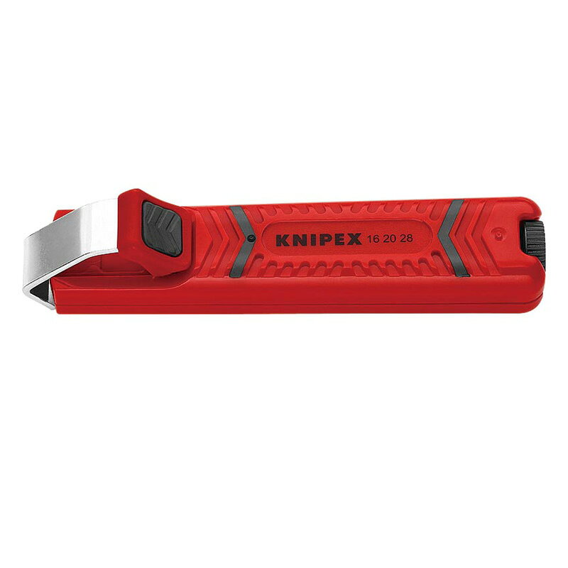 メーカー名：KNIPEX(クニペックス)品番：1620-28商品名：ケーブルストリッパー (台紙付き)●ボディー材質：耐衝撃プラスチック●全長(mm)：130●ストリッピング能力(φmm)：8.0-28.0●ストリッピング能力(φinch)...