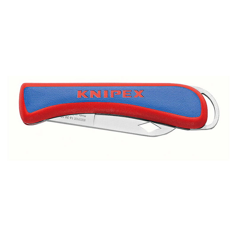 メーカー名：KNIPEX(クニペックス)品番：1620-50SB商品名：ケーブルナイフ (台紙付き)●ブレード長さ(mm)：80●材質(ブレード)：ステンレス鋼●質量(g)：85●全長(mm)：120●汎用折り畳み式電工ナイフ（日常使用向け...