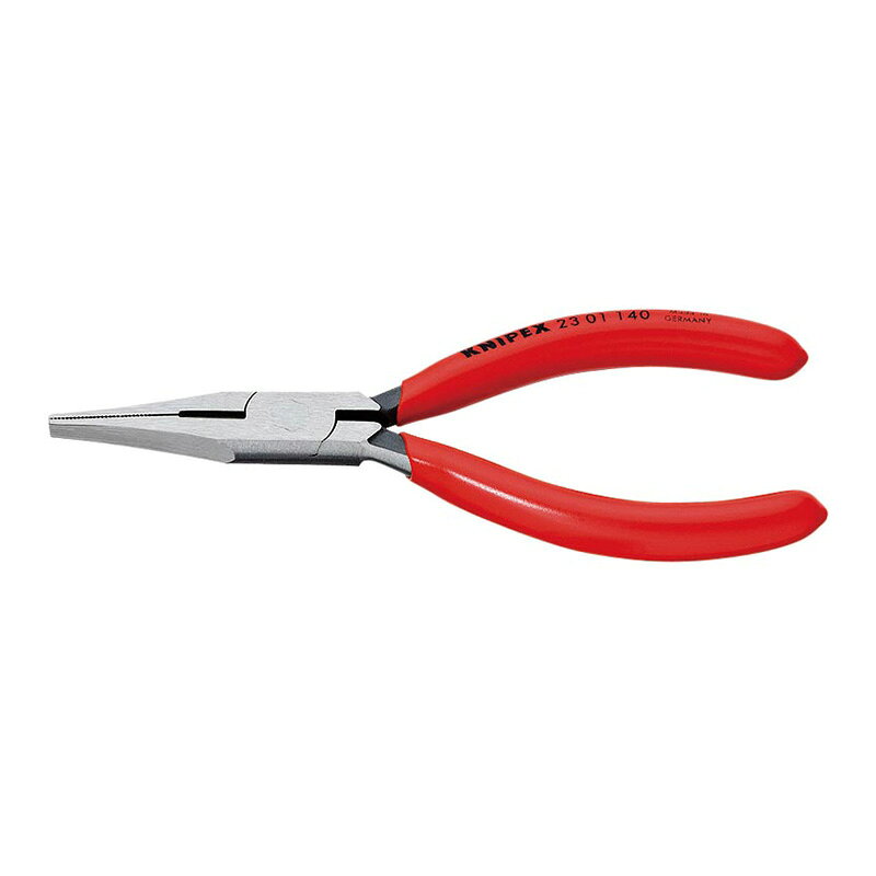 メーカー名：KNIPEX(クニペックス)品番：2301-140商品名：カッター付平ペンチ●ヘッド仕上げ：磨き●ハンドル仕様：プラスチックコーティング●スタイル：平口●つかみ面：横すじ入り●切断面：傘状●切断能力（軟線；φmm)：2.5●切断...