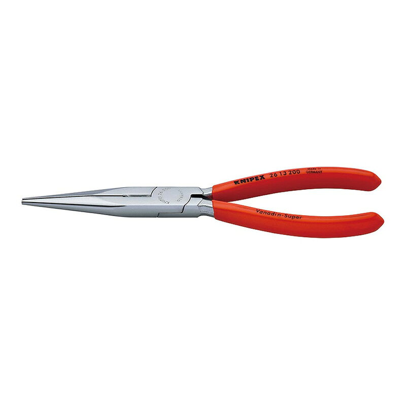 メーカー名：KNIPEX(クニペックス)品番：2613-200商品名：先長ラジオペンチ●ヘッド仕上げ：クロムメッキ●ハンドル仕様：プラスチックコーティング●スタイル：半丸口●つかみ面：横すじ入り●切断面：傘状●切断能力（中硬線；φmm）：3...