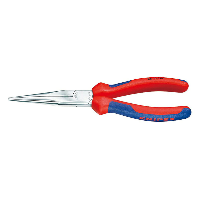 メーカー名：KNIPEX(クニペックス)品番：3815-200商品名：メカニックプライヤー●ヘッド仕上げ：クロムメッキ●ハンドル仕様：コンフォート●スタイル：半丸口●つかみ面：網目すじ入り●口先の長さ(L3；mm)：73.0●ジョイント部の...