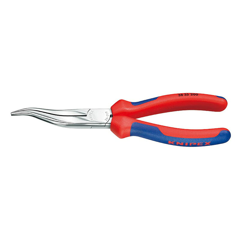 メーカー名：KNIPEX(クニペックス)品番：3835-200商品名：メカニックプライヤー●ヘッド仕上げ：クロムメッキ●ハンドル仕様：コンフォート●スタイル：半丸口●つかみ面：網目すじ入り●口先の長さ(L3；mm)：73.0●ジョイント部の...