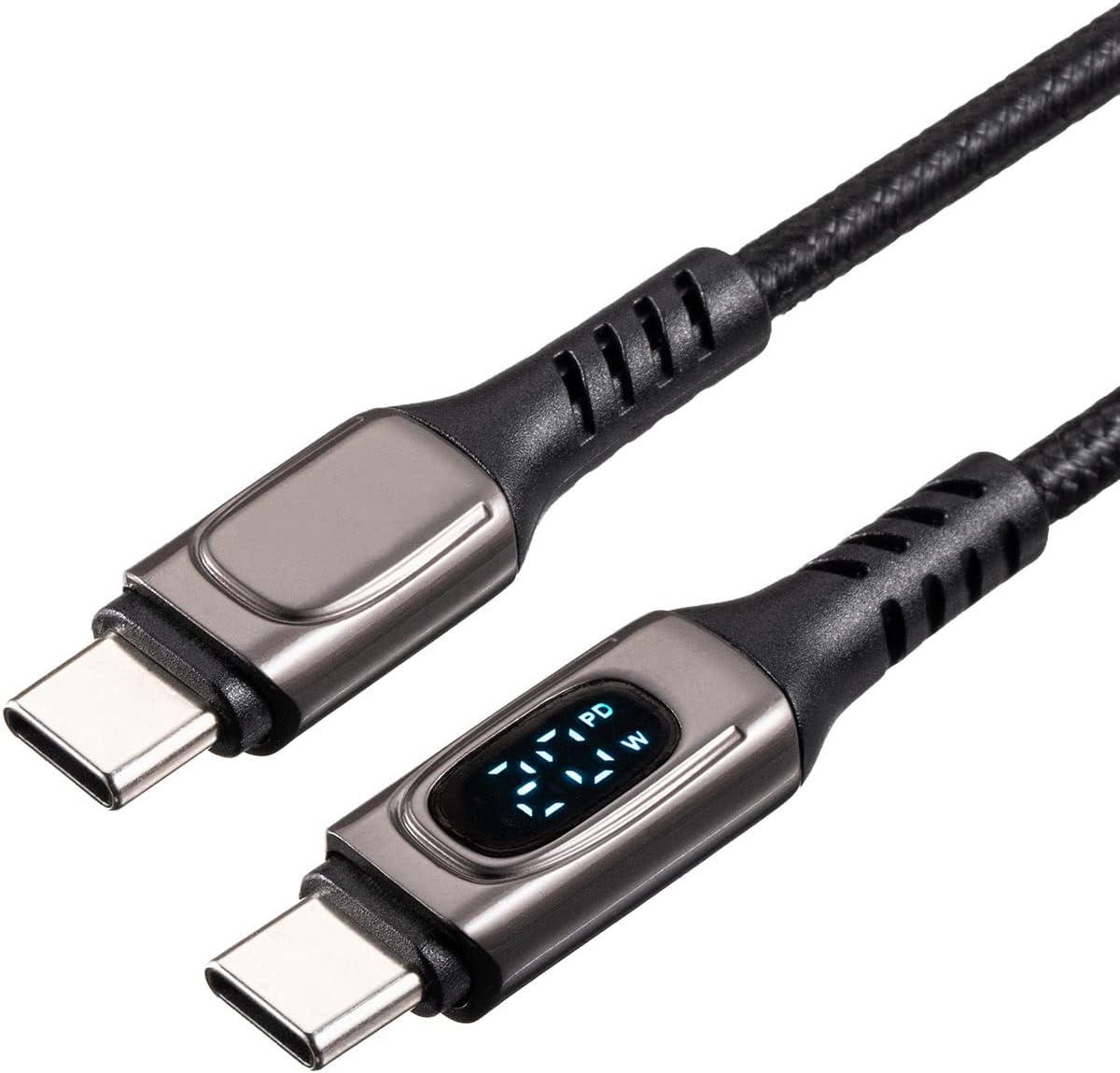 商品説明〔商品名〕PD電力表示機能付き USB Type-Cケーブル 充電ケーブル 0.8m/1.2m/2m PD100W対応 高耐久 MacBook Pro/iPad Pro/Galaxy等対応 iphone15 ケーブル Android...
