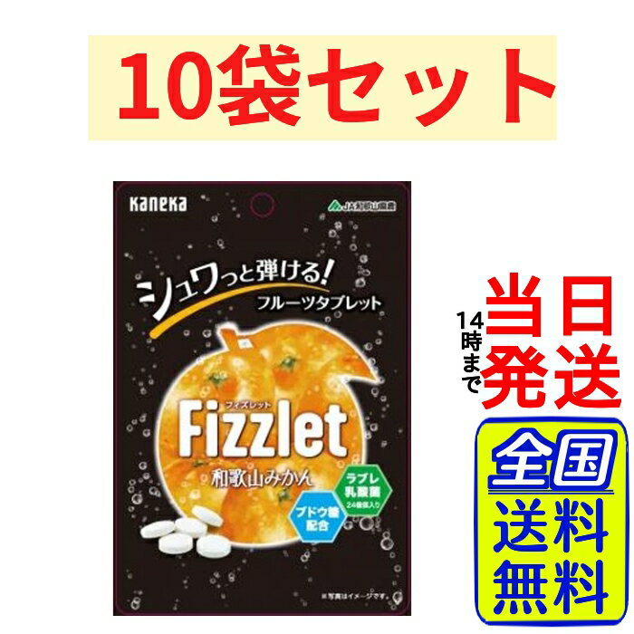 カネカ食品 Fizzlet 和歌山みかん24g×10袋 【 送料無料 】【 当日発送 】 ラムネ みかん タブレット ぶどう糖 【 送料無料 】【 ポスト投函 】【 当日発送 】 Fizzlet 和歌山みかんは、和歌山県産みかん果汁を使用し...