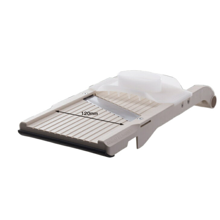 商品情報本体サイズ縦325mm×横160mm×高さ24mmまな板幅120mm刃の材質特殊ステンレス鋼重さ500gカラーアイボリー本体材質ABS樹脂ジャンボベンリナー NO.120 スライス専用 万能野菜調理器 スライサー 野菜の下ごしらえ ...