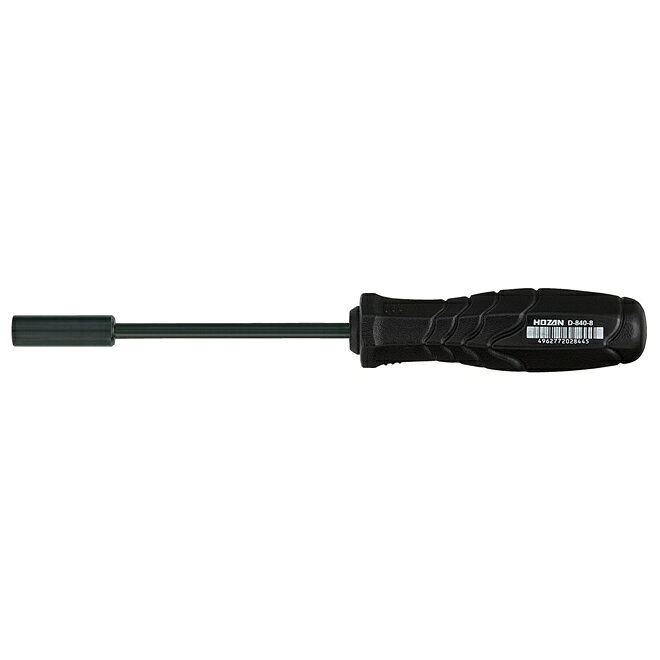 商品説明 対辺 8mm 全長 235mm 軸長 125mm 軸径 6mmφ ハンドル径 33.5mmφ ボックス外径 12mmφ ボックス深さA 6mm ボックス深さB 18mm 適用ナット M4.5 / M5 重量 102g ・警告 電気...