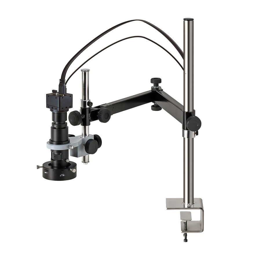 商品説明 簡易計測機能を内蔵した、HDMIモニターに接続して使用するカメラのセットです。 使い勝手のよいLEDリング照明付き。 レンズは倍率のみ調整可能なズームレンズで、補助照明が無い環境でもある程度使用可能です。 机などにクランプで取り付...