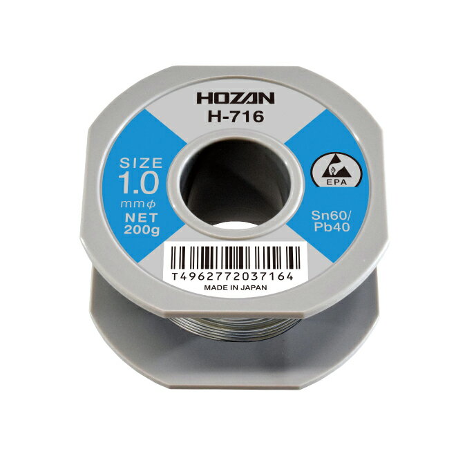 商品説明 ファインピッチ・パーツの極小化・脱フロンに応えるマイクロソルダリング用無洗浄タイプ。静電気対策ボビン使用。 成分 Sn60-Pb40 固相 / 液相温度 183℃ / 190℃ 線径 1mmφ 重量 200g 長さ（参考） 34m...
