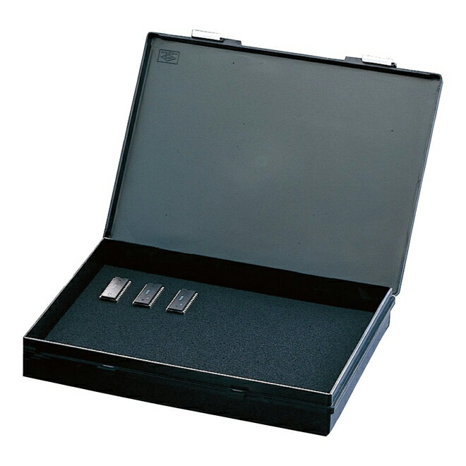 商品説明 IC、MOS-ICなど、静電気に弱い電子部品の輸送、保管に最適。静電気対策されたプラスチック製のケースに導電性ウレタンフォームをセット。ICをフォームに差し込むだけで、同電位に保たれ静電気障害を防止します。 外形寸法 254（W）...