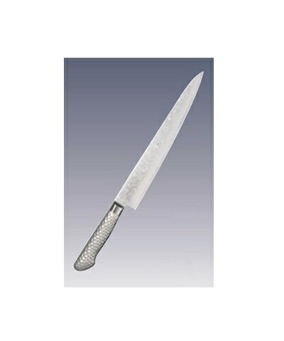 筋引 24cm KS-1113 響十 鎚目シリーズ●刃渡寸法:24cm●庖丁は両刃、右仕様となります。●材質:ダマスカス鋼鍛造●鎚目シリーズ●ダマスカス鋼の由来:ダマスカス鋼は、インド産のウーツ鋼を使用し、シリアのダマスカスで刀剣などに鍛造...