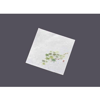 ニュー四季懐紙 NS-19 4寸(100枚入)グリーンもみじ●120×120(100枚入)●グリーンもみじ(5月～7月)●盛もり彩さいシリーズ●四季折々の時節に合った心づかいをぜひどうぞ。おいしさ安全、料理にやさしい。表面にラミネート加工し...