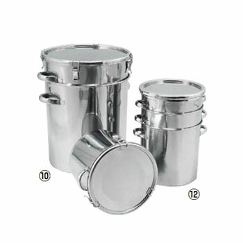 密閉容器 TP-CTB 27cm テーパー付 吊手付 18-8●27cm●容量:15L(リットル)●上内径270×下内径260×高さ275●吊付●板厚:0.8●スタッキング,ネスキング可能。●薬品に使用される場合の特殊パッキンもあります。●...