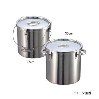 パッキン寸胴鍋 39cm 手付 目盛付 18-8 EBM●39cm●容量:46L(リットル)●φ390×H390●取手:手付●フック:4●板厚:0.9●シリコンゴムパッキンを使用しております。●便利な目盛付●邪魔にならない引掛付●外しやすい...