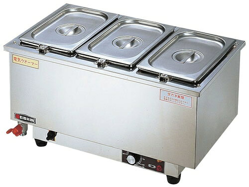 型式ES-5W型間口×奥行×高さ(mm)550×320×285容量(L)×パン数4.5×3※メーカー希望小売価格はメーカーカタログに基づいて掲載しています。(カタログ表示価格は消費税が含まれていません)電気ウォーマー（卓上タイプ）スープ、ポ...