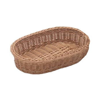 樹脂バスケット 小判 30号 91－008B 茶●カラー:茶●300×200×H70●材質:ポリプロピレン●耐熱温度:120℃●食器洗浄機にもお使いいただけます。●樹脂を丁寧に藤製品のように編んでおり、天然素材に限りなく近く優しい雰囲気をつ...