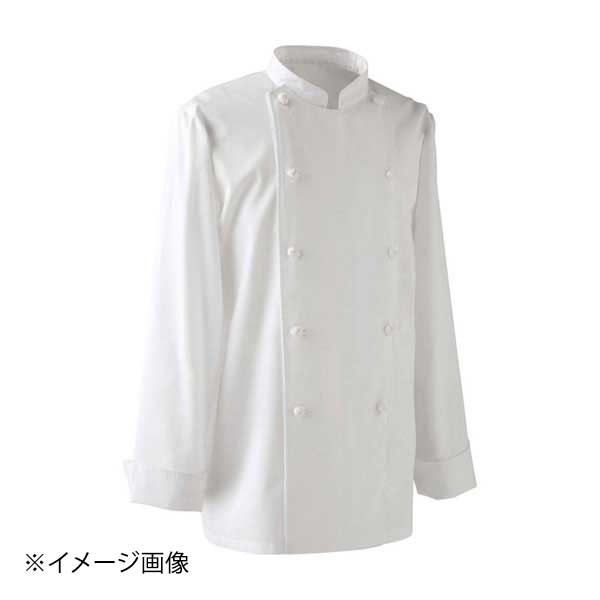 ●定番コックコートの薄手版●透け防止、UVカット機能あり●洗濯耐久性、速乾性がありケアが楽です。●外寸(mm)：肩巾460、胸囲1120、着丈740●内寸(mm)：袖丈580●カラー：ホワイト●材質：ポリエステル70％、綿30％●メーカー型...