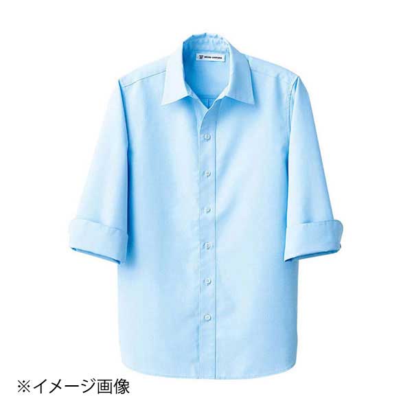 ●シャドーストライプの為無地のように扱えるシャツです。●シルク調で高級感のある生地です。●外寸(mm)：肩巾: 480胸囲:1200 着丈:790 袖丈:450●カラー：サックス●材質：ポリエステル90％・綿10％●メーカー型番：CH449...