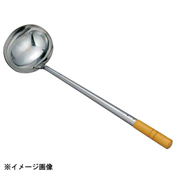 中華必須の楕円形●サイズ　頭部 幅 柄長 容量：φ135×115mm365mm約335cc●材質：18-0ステンレス●生産地：燕三条