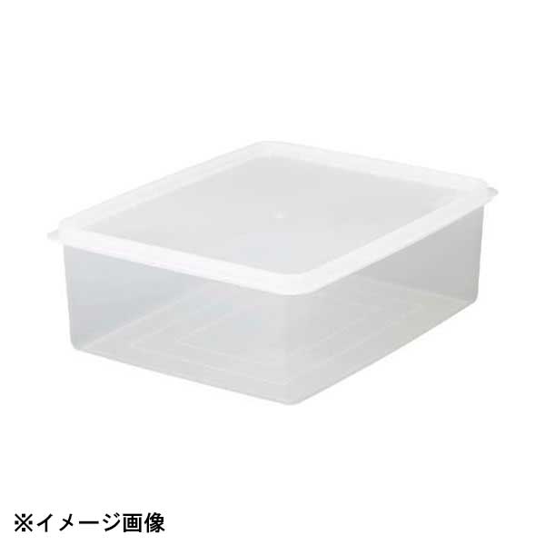 長方形で浅型と深型の大容量の密閉タイプの食品用容器。【特長】・本体は半透明なので内容物が確認できる。・フタが開けやすいようにつまみ付で密閉度も抜群。・柔らかい素材（タフマー）をフタに使用しているので密閉性に優れる。・深型のみ米と容量の目盛付...