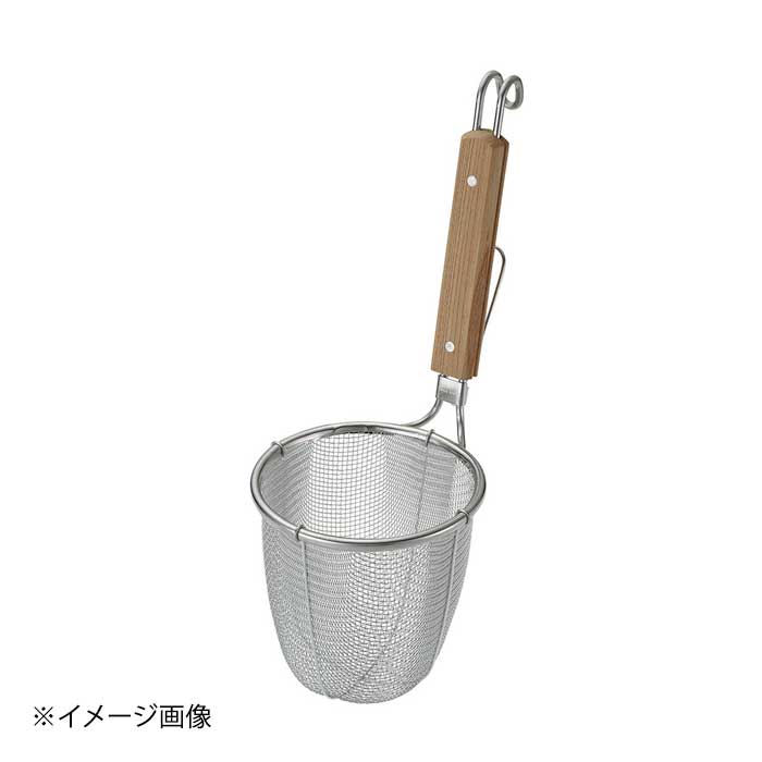 激しい湯切りに!!湯切りによる変形、破損で困っている麺職人の要望に応えたラーメン専用てぼ太線でパワーアップ!パワーてぼ。激しい湯きりに!!●サイズ　外径×深さ×柄長　適正麺量：φ140×150×220mm200g●材質：網:18-8ステンレ...