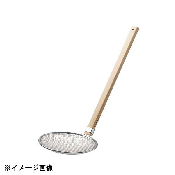 ラーメン屋定番●サイズ　外径×柄長：φ240×35×500mm●材質：網:18-8ステンレス　柄:天然木●生産地：燕三条