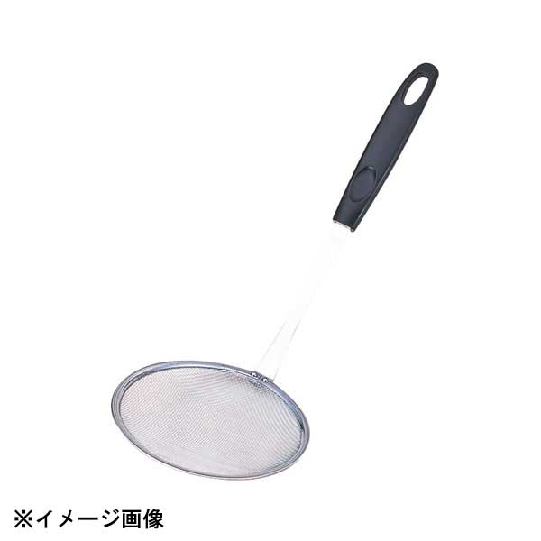 家庭用カス揚げ●サイズ　直径×全長：φ120×315mm●材質：金属部:ステンレススチール　柄部:抗菌剤入ポリプロピレン●生産地：燕三条