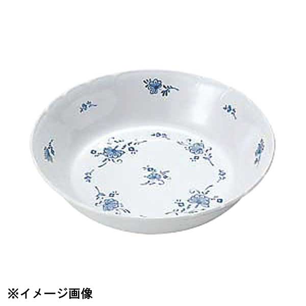 ブルー色の親しみやすい花のデザイン●サイズ　外寸×高さ　容量：φ166×H37mm490cc●材質：メラミン樹脂●生産地：燕三条
