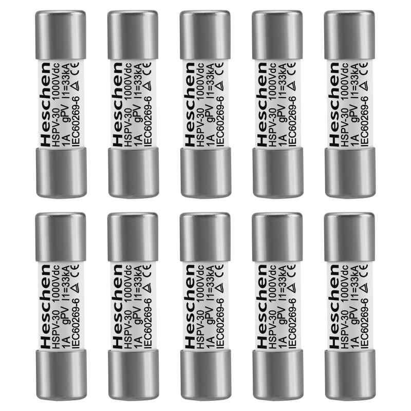 Heschen 太陽 DC1000V PV のヒューズ、光起電ヒューズ、gPV のタイプ ヒューズ リンク、HSPV-30、10 * 38mm 1000VDC の I1 33kA の太陽 PV システム保護のための、10PCS定格: 100...