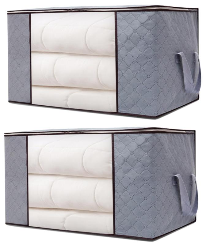 FTBOL 衣類収納ケース ふとん 収納袋 毛布 【折りたたみ式】 布団収納ケース 布団をまとめて収納 大容量 通気性の良い不織布 持ち手 透明窓付き 大きく開く上部ファスナー 洋服 収納ボック🌟【プレミアム生地】衣類用収納...
