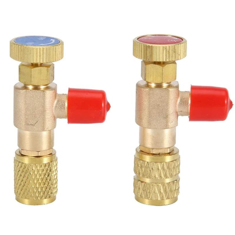 R410A R22 コントロールバルブ チャージバルブ 冷媒ボールバルブ 車 エアコン 安全弁 エアコンチャージ 真鍮 2個セット【商品仕様】1個x冷媒R22用のガスチャージバルブ　1個x冷媒R410A用のガスチャージバルブ【高品質】チャー...