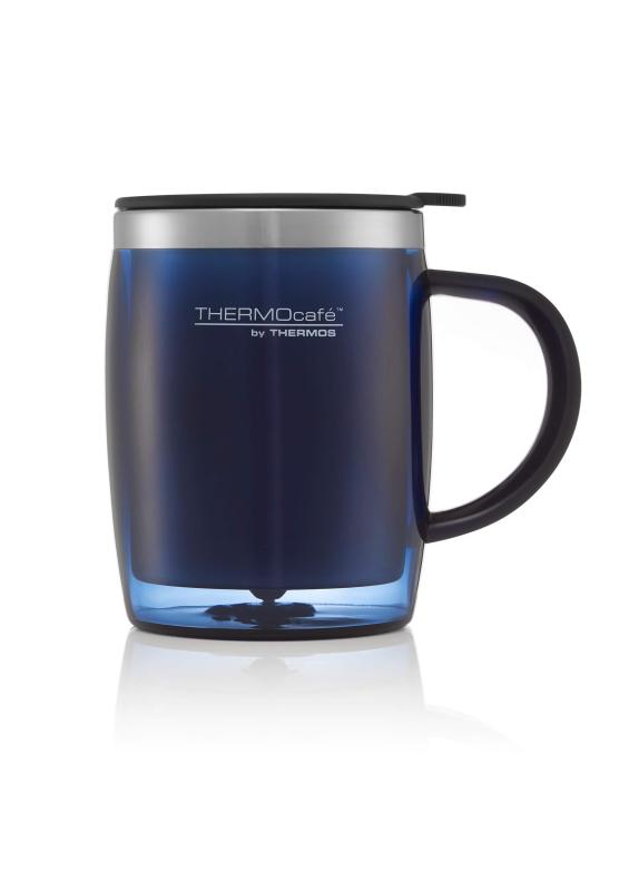 (Translucent Midnight Blue) - Thermos ThermoCafe Translucent Desk Mug, Midnight Blue, 450 ml二重壁断熱スプラッシュスプラッシュ耐性、drinkthr...