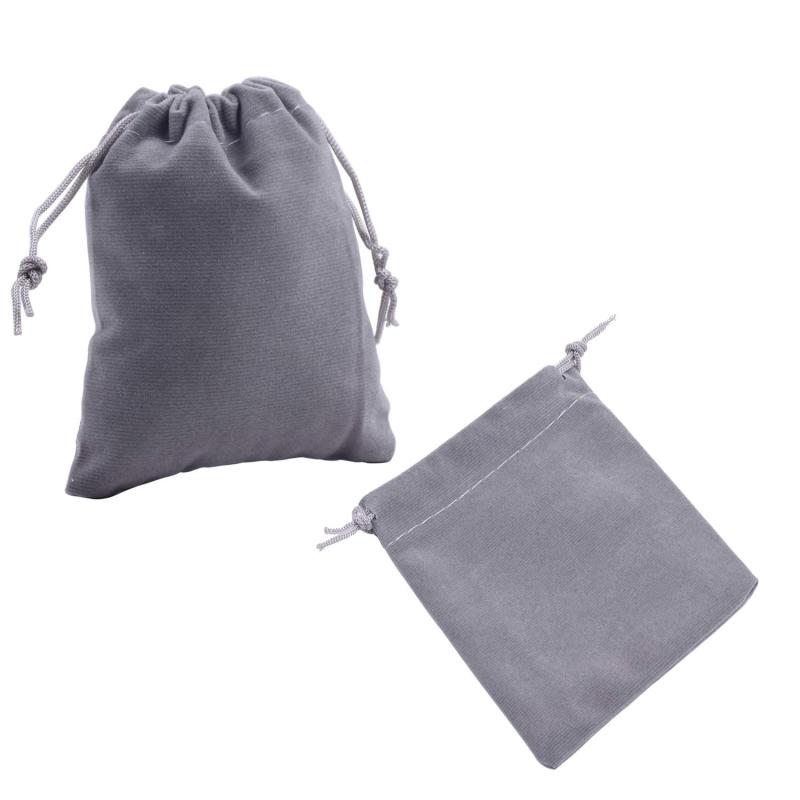 SaveSooo 巾着ポーチ ベロア ギフト 布袋 巾着袋 無地 ラッピング巾着袋 小 (グレー,8cm×13cm,2個)【材質】ベロア生地【便利な収納袋】約2枚入り、ジュエリーやアクセサリー、手工芸品などの小物を収納するのに適しており、あ...