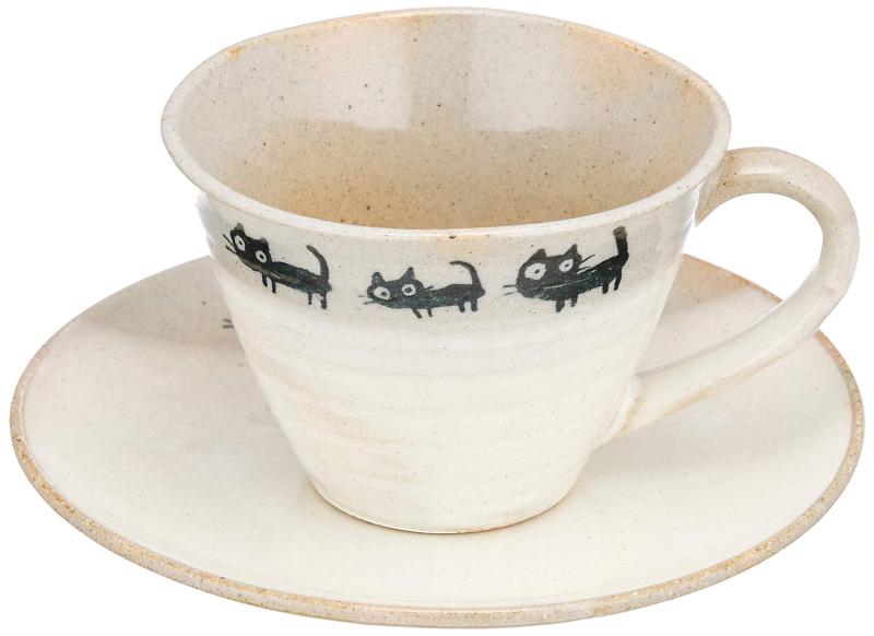 美濃焼 珈琲碗皿 ビーンズ 十草 二色水玉 日本製