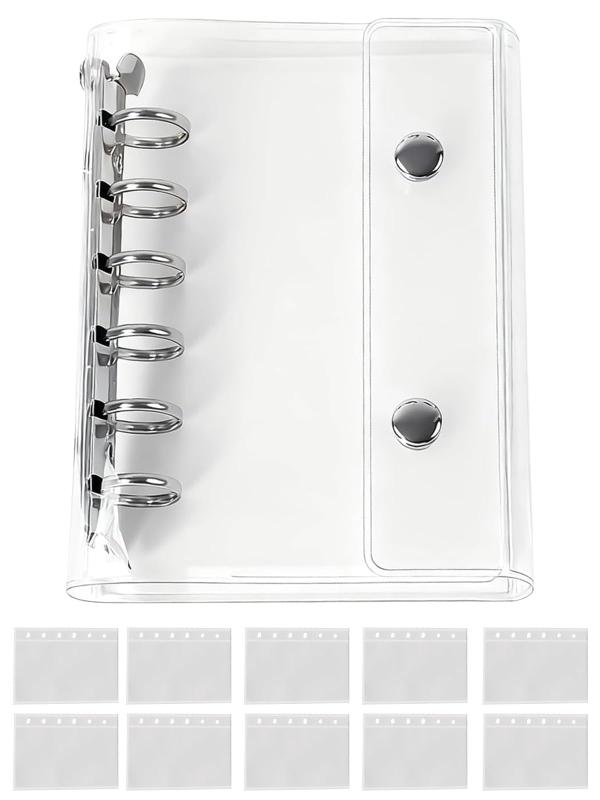 シール帳 透明 女の子 Mocasa シール帳 バインダー はがせる a7 シール収納 推し活グッズ （クリア）【 キラキラ “見せる” シール帳】ホログラム調の星柄が散りばめられた透明バインダーは、角度によって輝きを変え、シールの可愛さを...